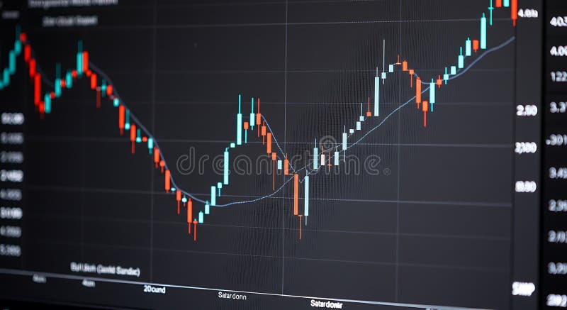 Stock Market Chart on Computer Screen Stock Illustration - Illustration ...