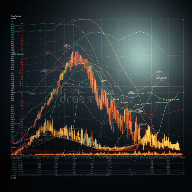 Stock Market Chart on Dark Background. Vector Illustration Stock ...
