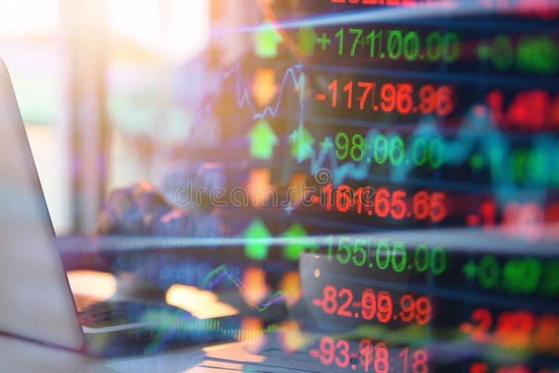 Stock Market Chart Data on LED Stock Image - Image of arrow, creative ...