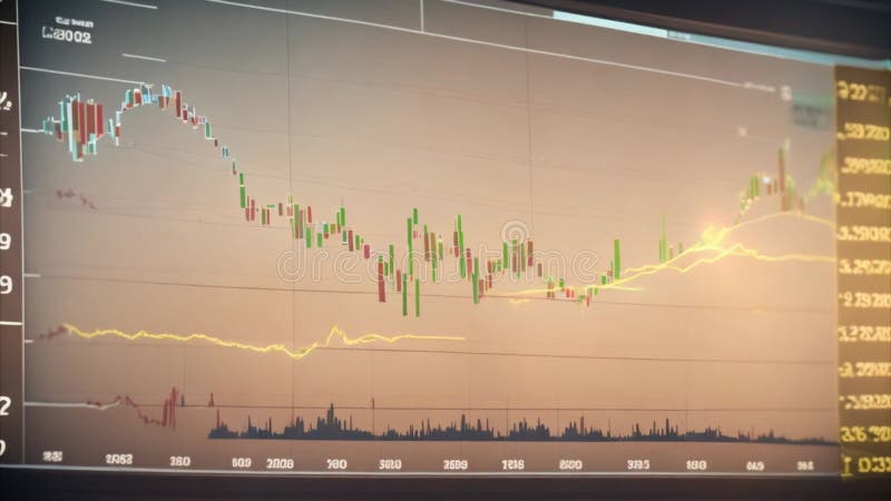 Stock Market Chart Displaying Trends and Volatility Stock Footage ...