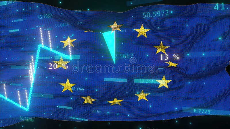 Stock Market Chart with EURO Flag Stock Illustration - Illustration of ...