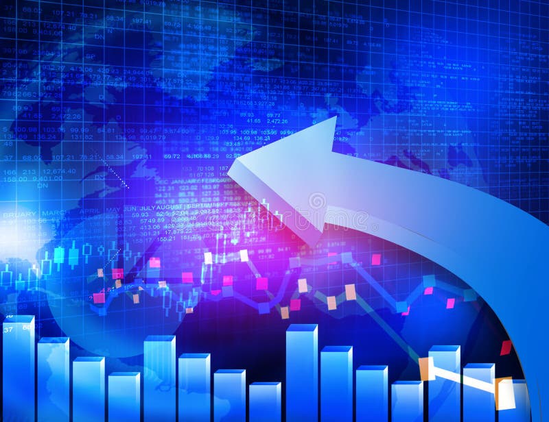 Stock market chart growth stock illustration. Illustration of figures ...