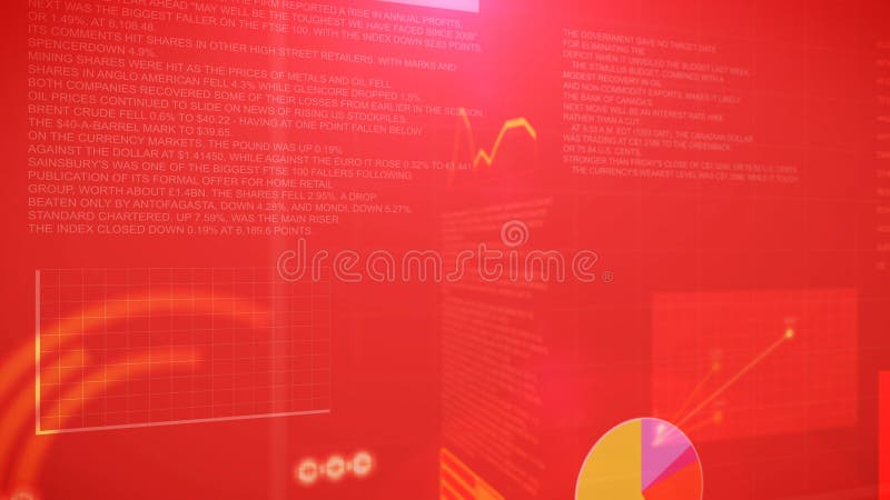 Stock Market Chart with a Red Background Stock Illustration ...