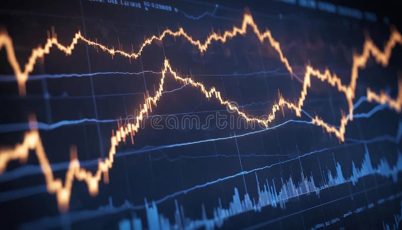Stock Market Chart Showing Candlestick Graphs and Data Visualizations ...