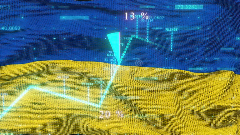 Stock Market Chart with Ukrainian Flag Stock Illustration ...