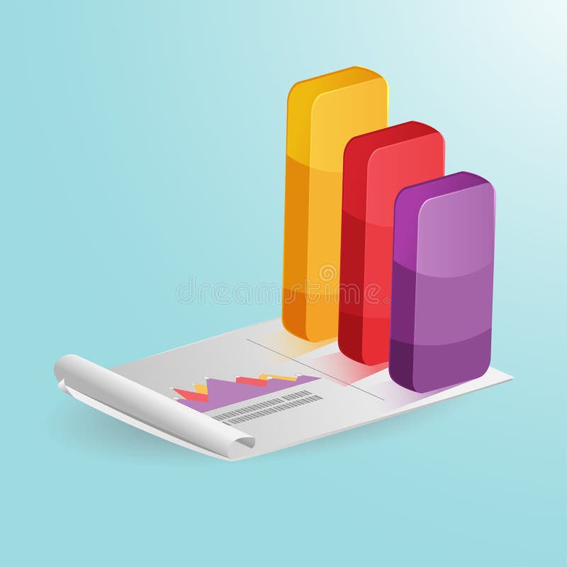 Stock Market Column Graph Colorful Stock Vector - Illustration of ...