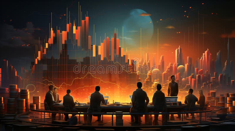 Stock Market Concept Illustration: Gradient Overlays Stock Illustration ...
