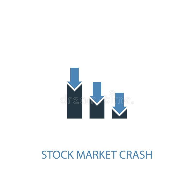 Stock Market Crash Concept 2 Colored Stock Vector - Illustration of ...
