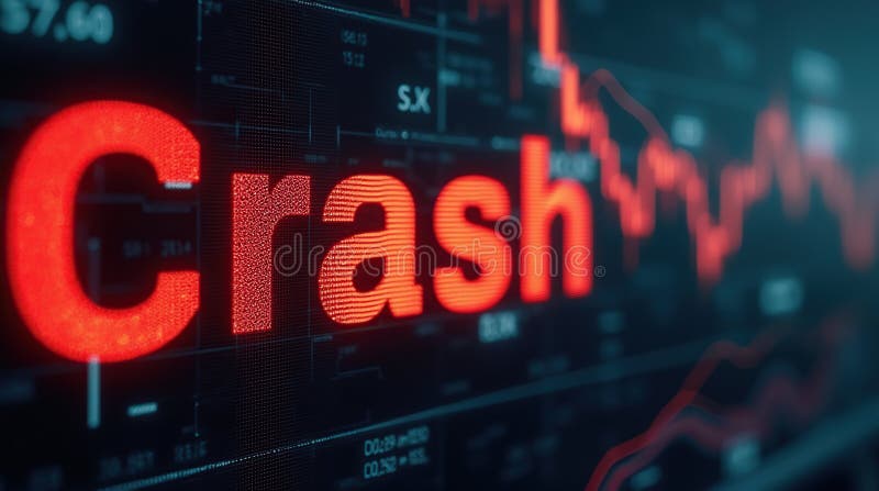Stock Market Crash Concept with Red Declining Chart Graph Stock ...