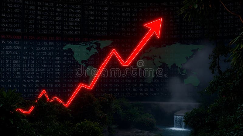 Stock Market Crash with Red Downward Trend Graph Stock Illustration ...