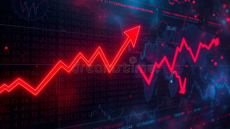 Stock Market Crash with Red Downward Trend Graph Stock Illustration ...