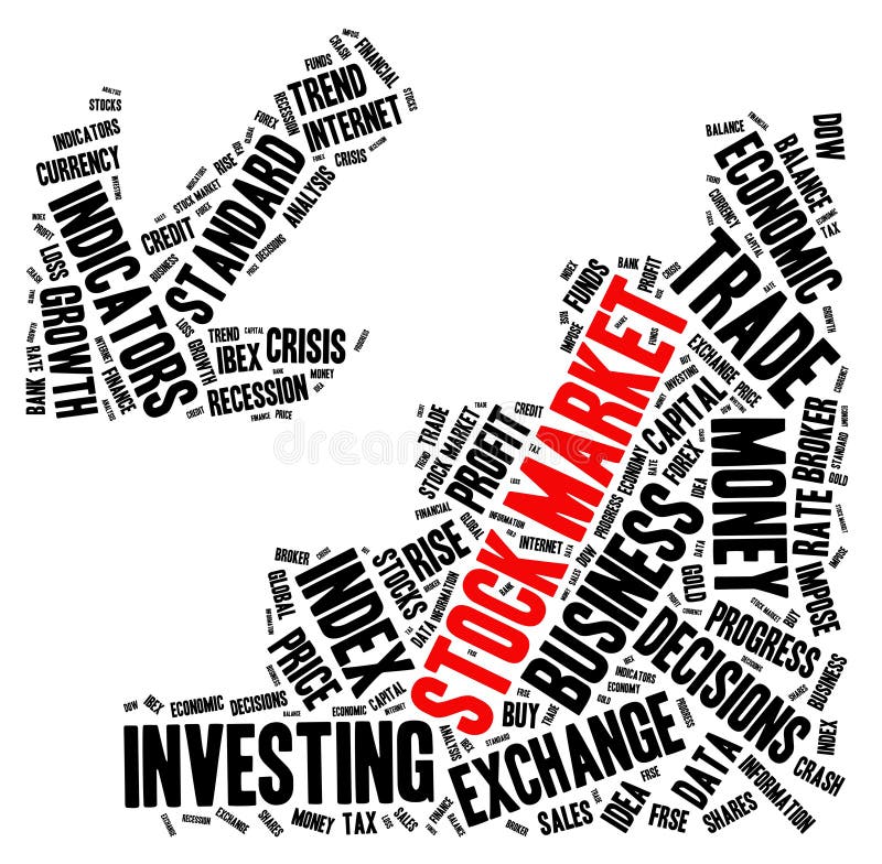 Stock Market Increase Shaped Word Cloud Concept Stock Illustration ...