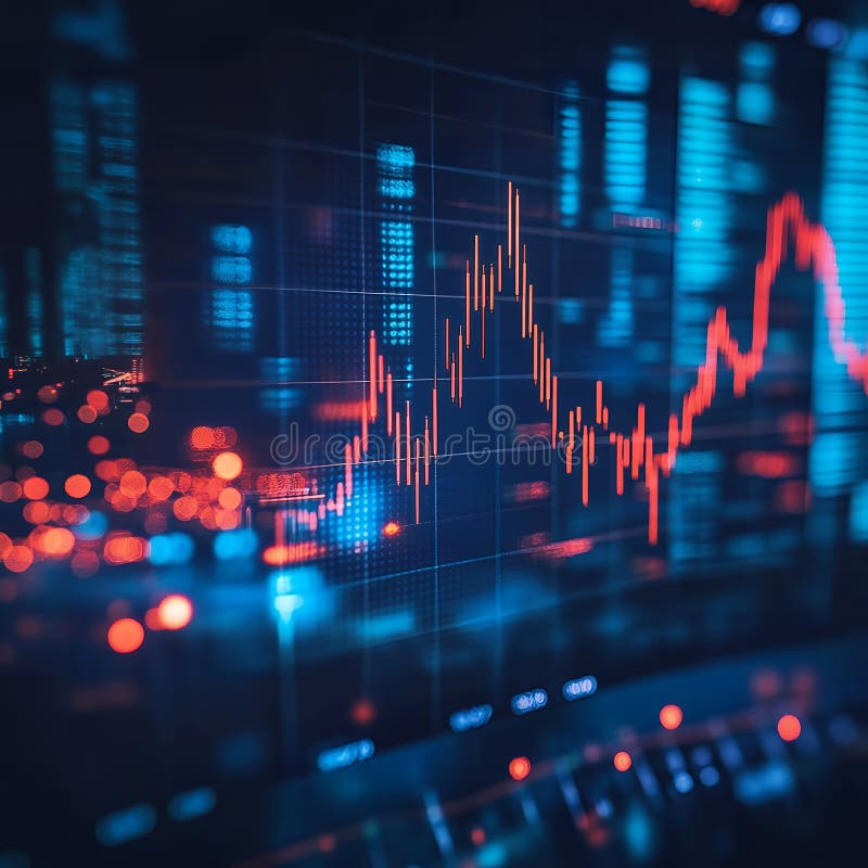 Stock Market Data Analysis Screen Displaying Financial Charts and ...
