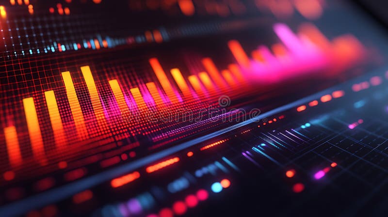 Stock Market Data Analysis Visualization Financial Chart with Glowing ...