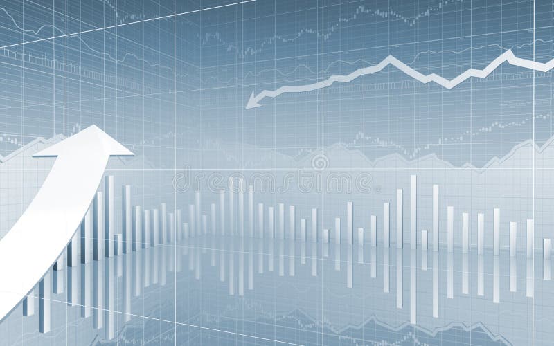 Stock Market Data Chart Up Arrow Stock Illustration - Illustration of ...