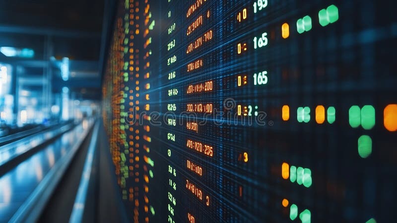 Stock Market Data Display Showing Dynamic Information and Financial ...