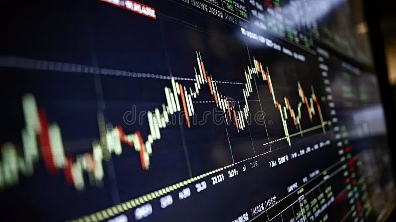 Stock Market Data Graph on Screen. Financial Investment Concept Stock ...