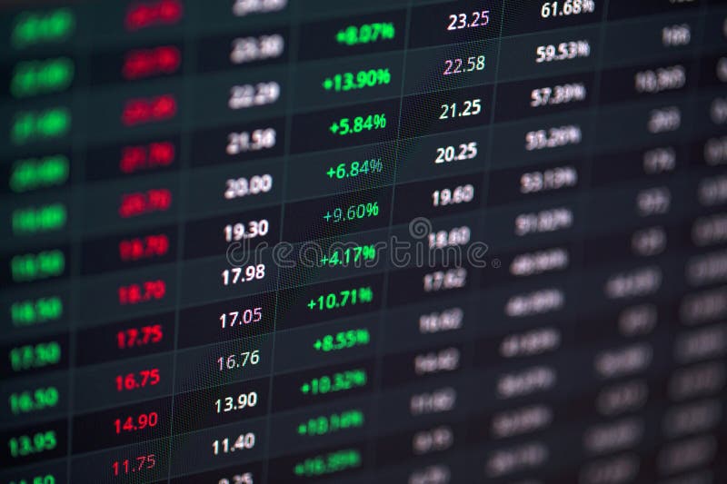 Stock Market Data on LED Display Stock Photo - Image of chart ...