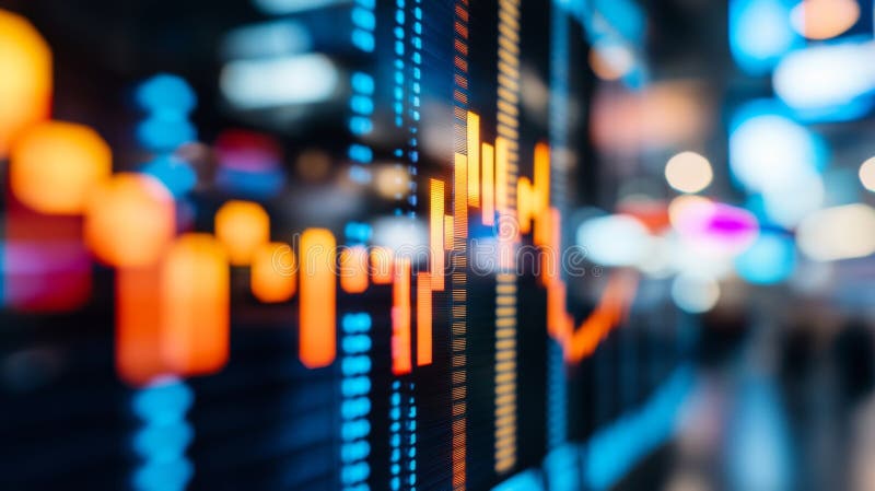 Stock Market Data Trends with Ups and Downs Charts and Numbers on ...