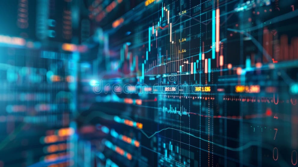 Stock Market Data Visualization with Charts and Graphs Stock Image ...
