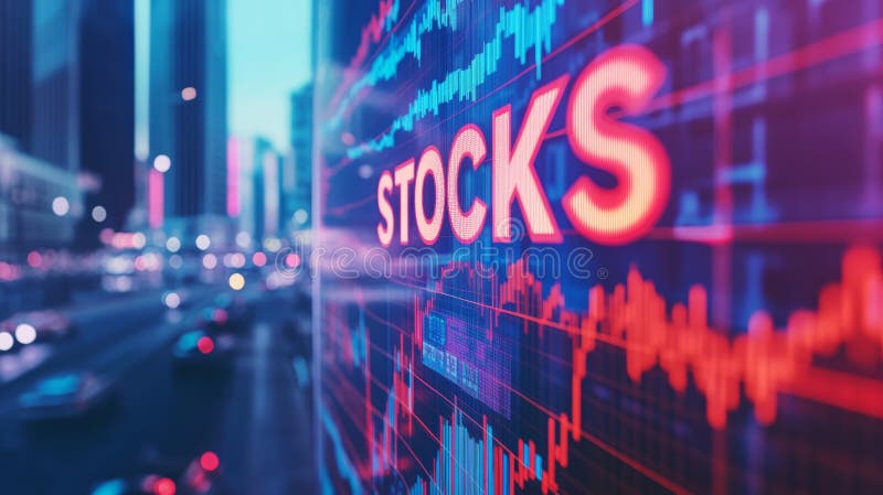 Stock Market Data Visualization Financial Graph with Text Overlay ...