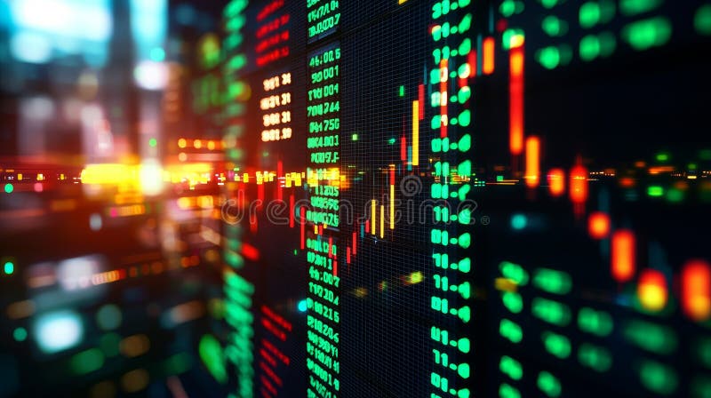 Stock Market Data Visualization with Graph and Numbers on Display Stock ...