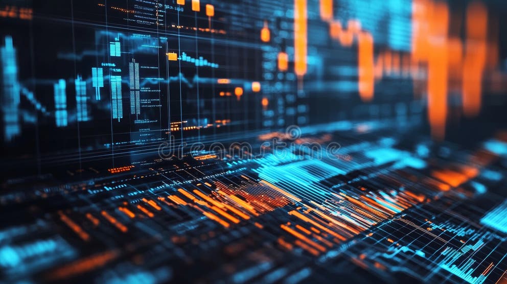 Stock Market Data Visualizations Futuristic Screen Stock Photos - Free ...