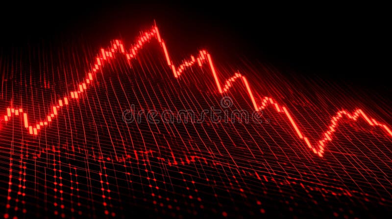 Stock Market Decline Visualization in Red Stock Illustration ...