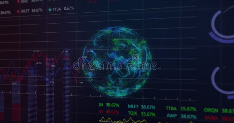 Stock Market with Digitally Generated Sphere. Stock Illustration ...