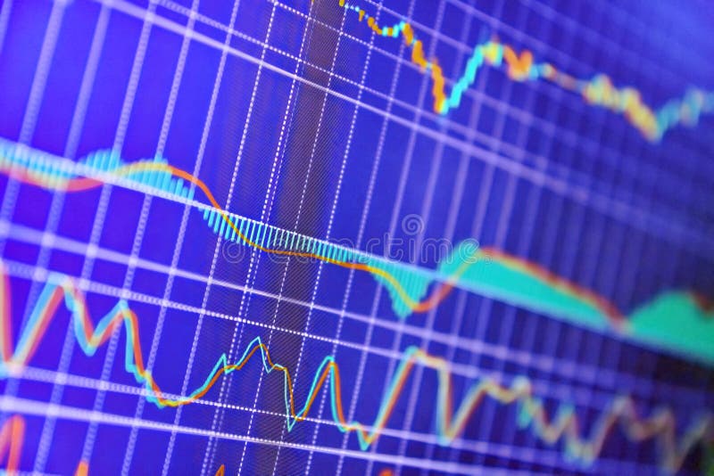 Stock Market Display on the Screen. Digital Stock Market Chart on a ...