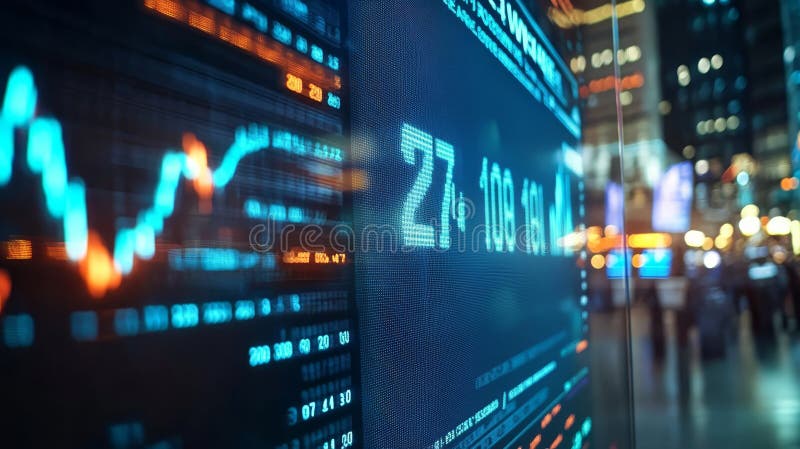 Stock Market Display in Urban Setting Stock Illustration - Illustration ...