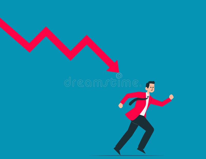 Stock Market Falling Down. Investing Risk Concept Stock Vector ...