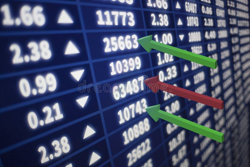 Stock Market Graph with an Arrow Going Up Stock Photo - Image of index ...