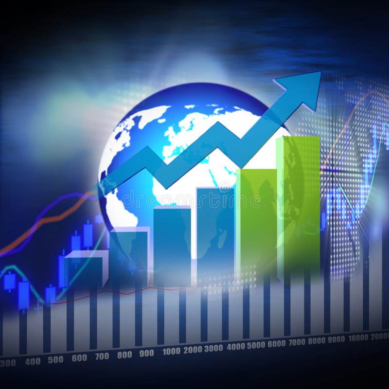 Stock Market Graph and Bar Chart Stock Illustration - Illustration of ...