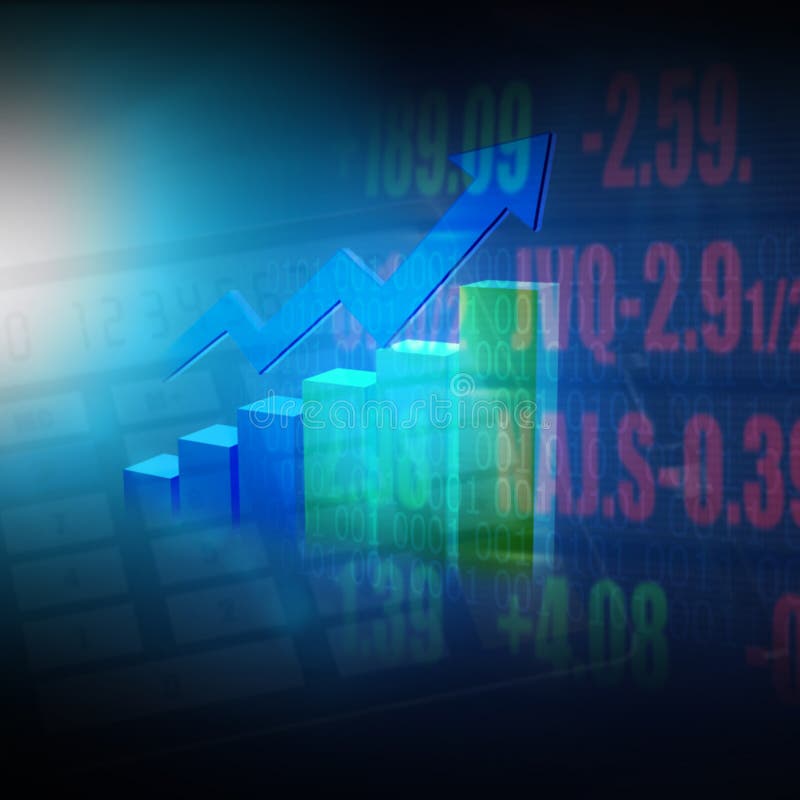Stock Market Graph and Bar Chart Stock Illustration - Illustration of ...