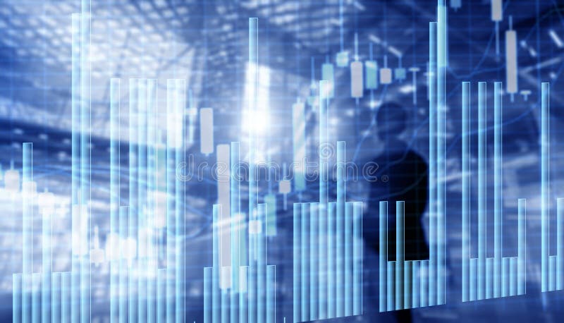 Stock Market Graph and Bar Chart. Abstract Blurred Universal Business ...