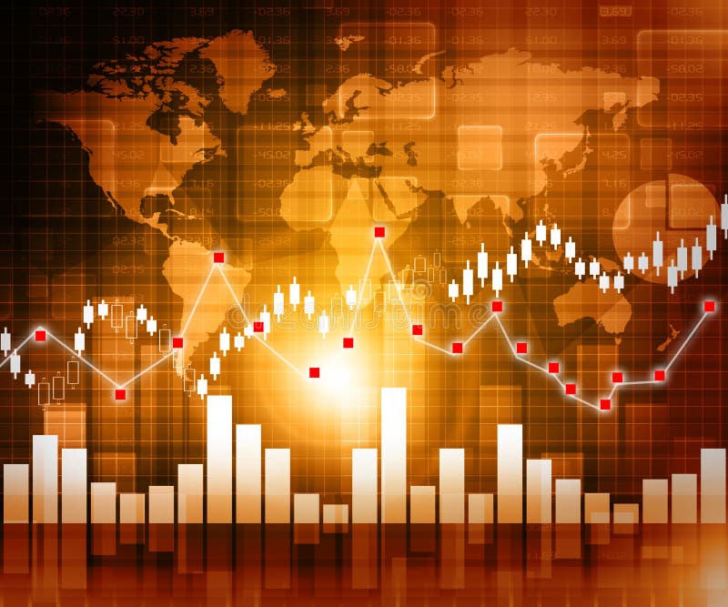 Stock Market Graph and Bar Chart Stock Illustration - Illustration of ...
