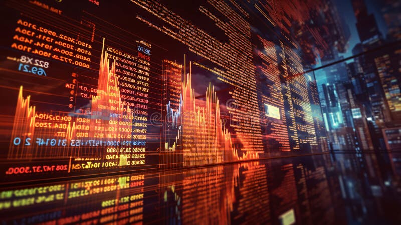 Stock Market Graph on Digital Screen. Finance and Trade Concept Stock ...