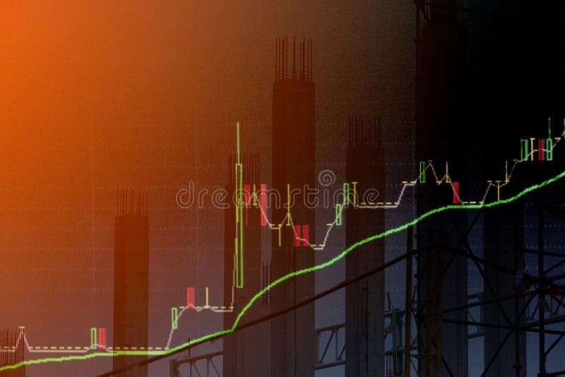 Stock Market Graph,double Exposure with Stock Trade Display. Stock ...