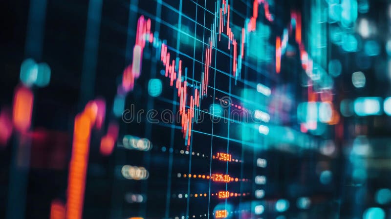 Stock Market Graph with Financial Data Overlay Stock Image - Image of ...