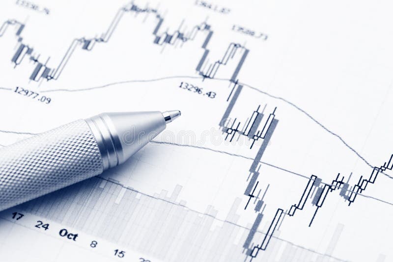 Stock Market Graph with Pen Stock Image - Image of chart, profit: 31118507