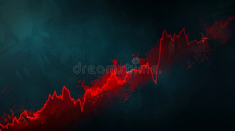 A Stock Market Graph with Red Lines Stock Image - Image of volcano ...
