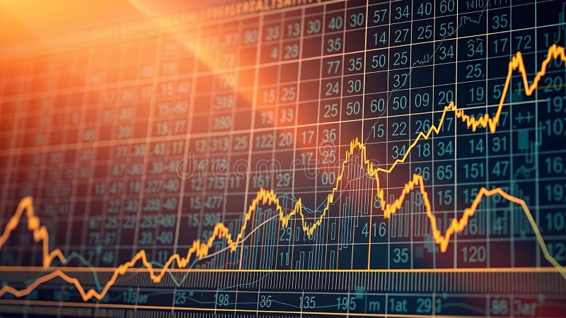 A Stock Market Graph Shows a Fluctuating Line Stock Illustration ...