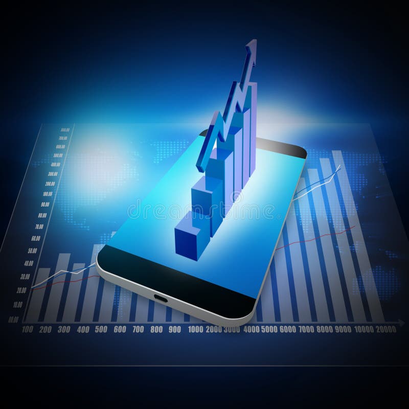Stock Market Graph on Smartphone,cell Phone Illustration Stock ...