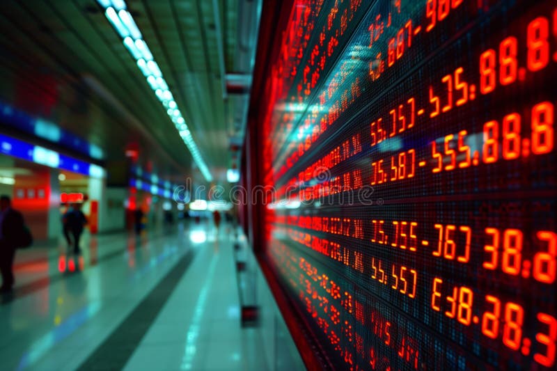 Stock Market Graph on a Wall in a Building. Stock Illustration ...