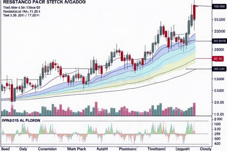 Stock Market Graphs: Trading Range Visualization Stock Illustration ...