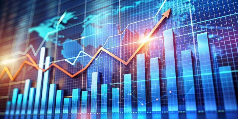 Stock Market Growth Abstract with Bar Chart and Arrow Stock ...