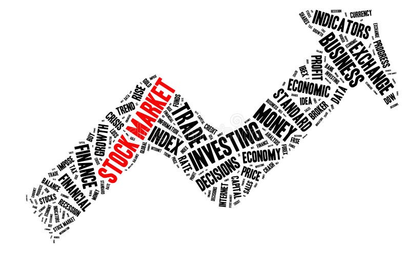 Stock Market Increase Shaped Word Cloud Concept Stock Illustration ...