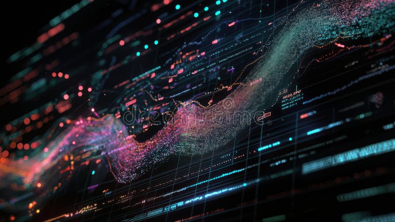 Abstract Data Visualization: a Symphony of Digital Waves Stock ...