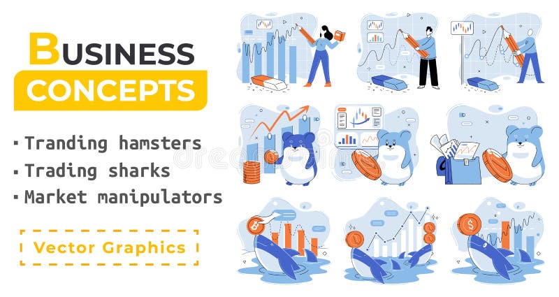 Stock Market Manipulation. Characters Analyzing Stock Market Data To ...